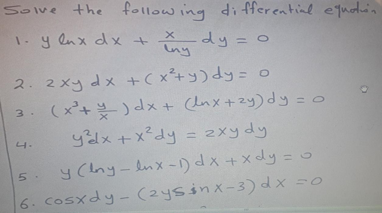 Solved sove the following differential equation 19 lux dx + | Chegg.com Solved sove the following differential equation 19 lux dx + | Chegg.com