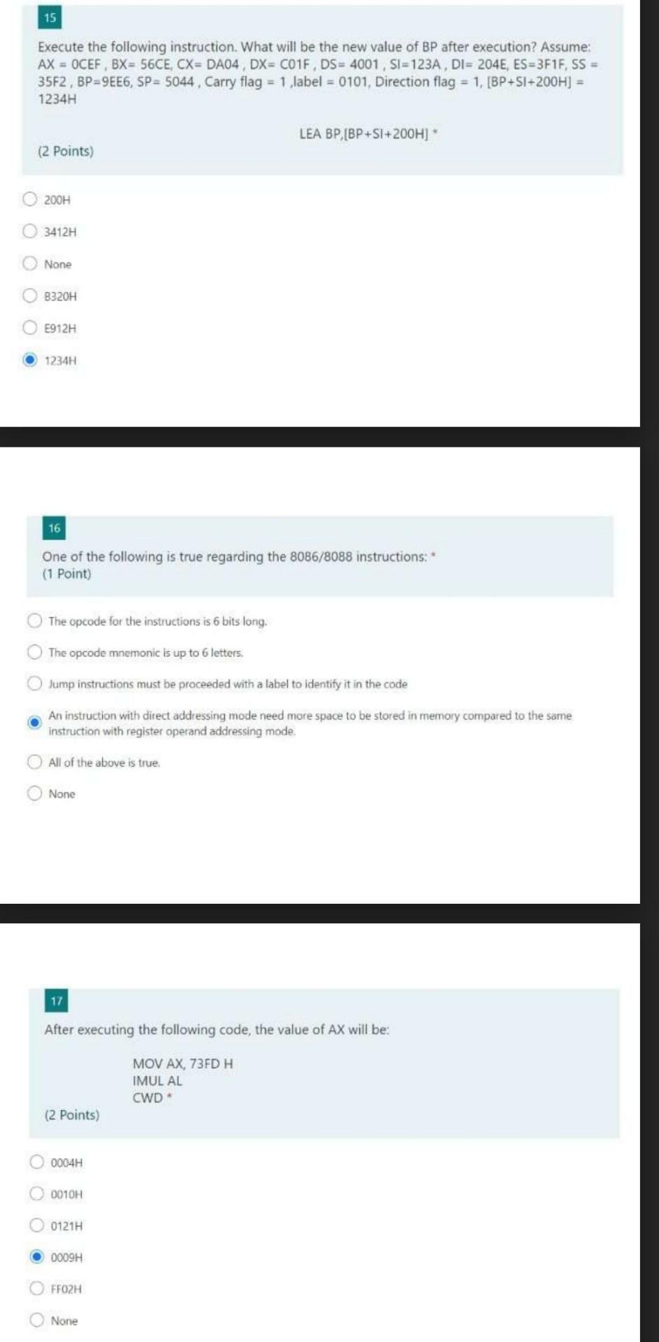 Solved Execute the following instruction. What will be the | Chegg.com