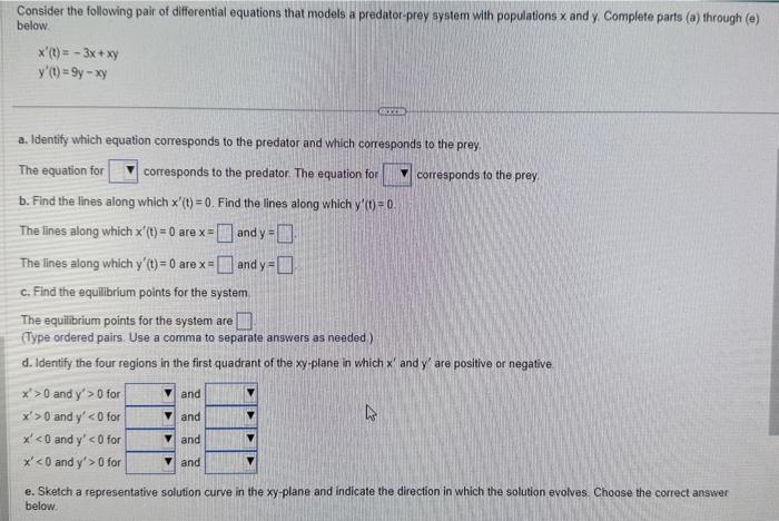 Solved Consider The Following Pair Of Differential Equations