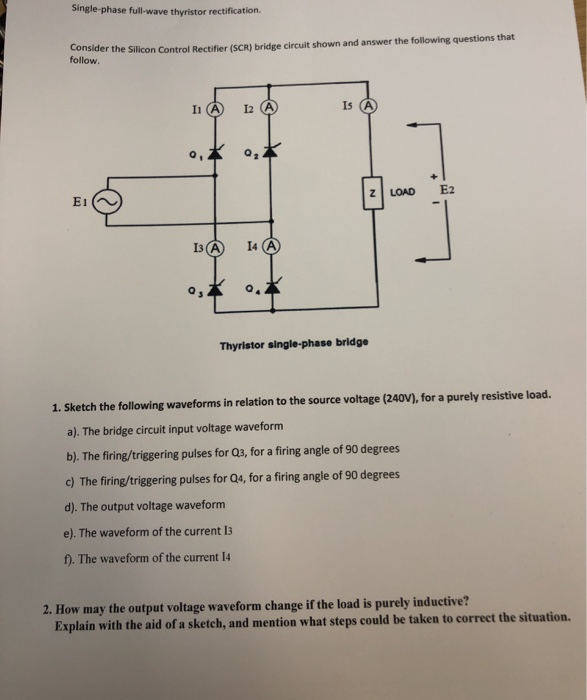 Solved Single-phase full-wave thyristor rectification. | Chegg.com