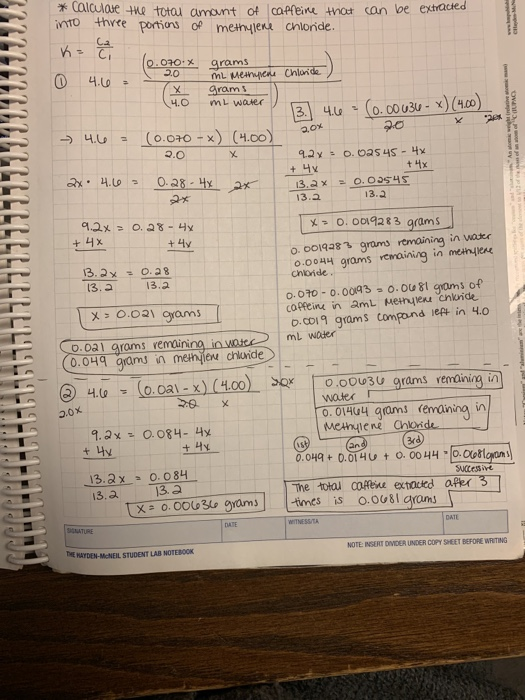 Solved 3.) Calculate the distribution coefficient for the | Chegg.com