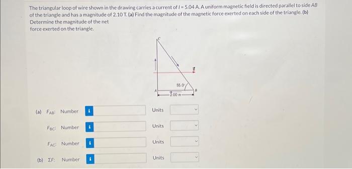 Solved The triangular loop of wire shown in the drawing | Chegg.com