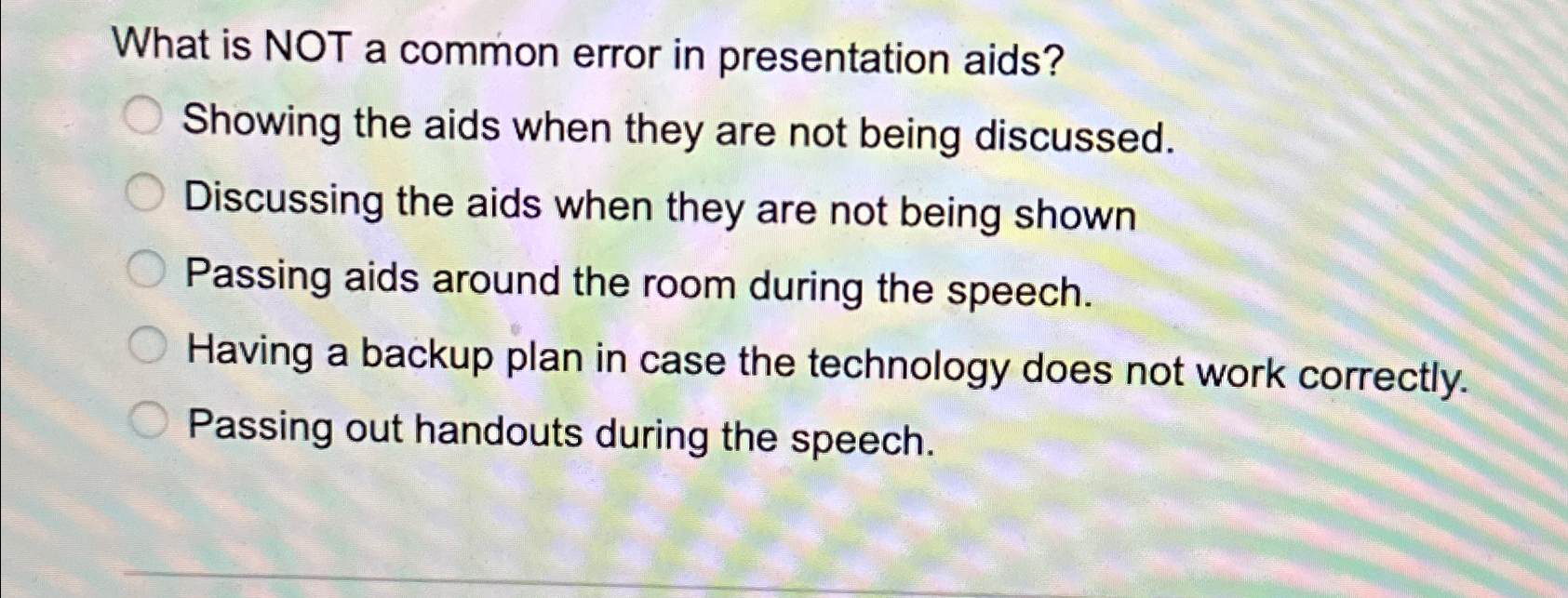 Solved What is NOT a common error in presentation | Chegg.com