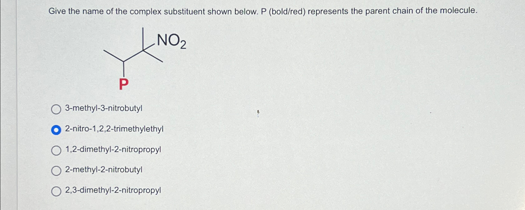 Solved Give the name of the complex substituent shown below. | Chegg.com