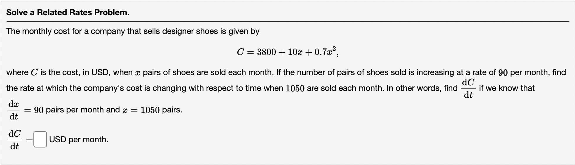 Solved Solve a Related Rates Problem.Solve a Related Rates | Chegg.com