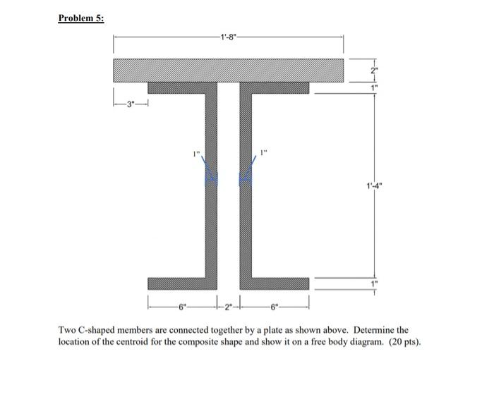 Solved Problem 5: -1-8"- 1", I +2+ Two C-shaped members are | Chegg.com
