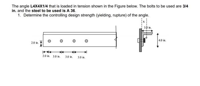 Solved The angle L4X4X1/4 that is loaded in tension shown in | Chegg.com