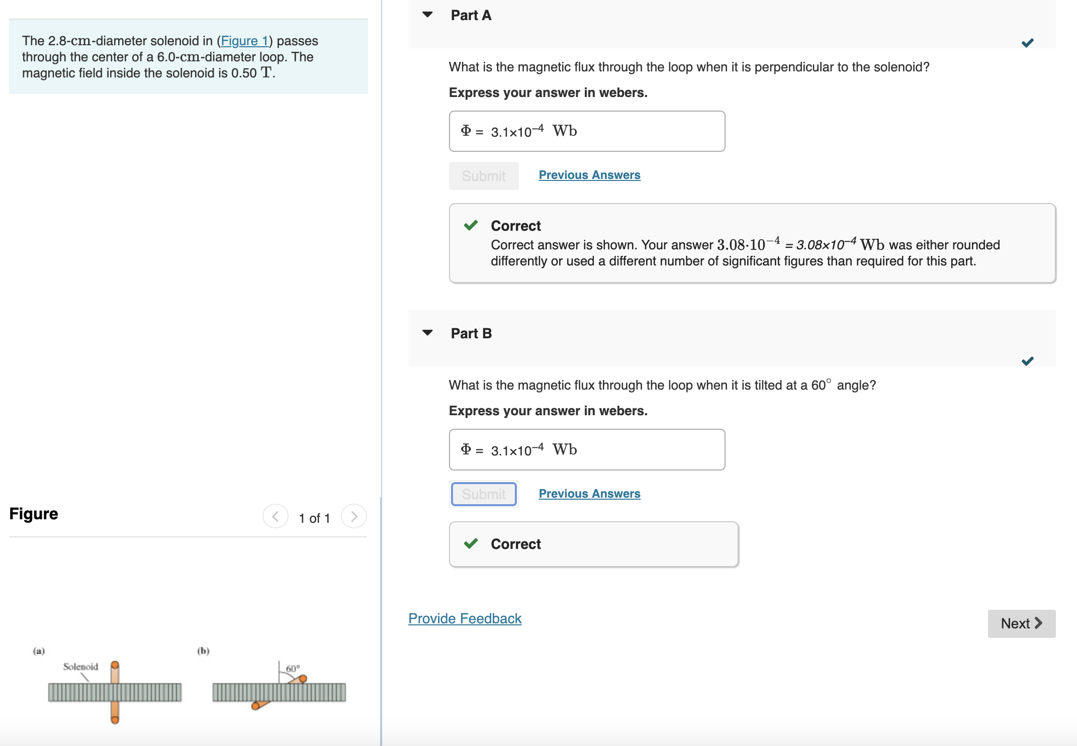 Solved The 2.8-cm diameter solenoid in (Figure 1) ﻿passes | Chegg.com