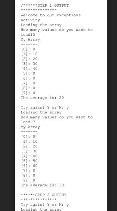 Solved Review the slides: Exceptions in Java Download the | Chegg.com