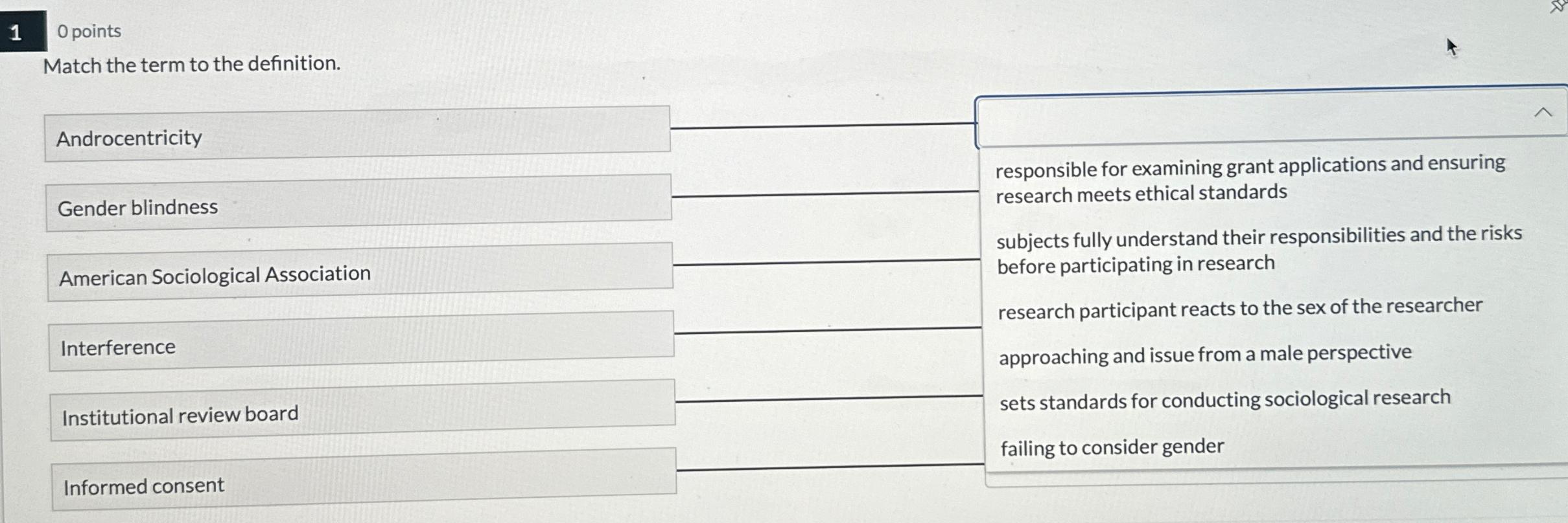 Solved 10 ﻿pointsMatch the term to the | Chegg.com
