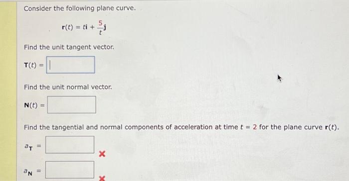 Solved Consider the following plane curve. r(t) = ti + + 원 | Chegg.com