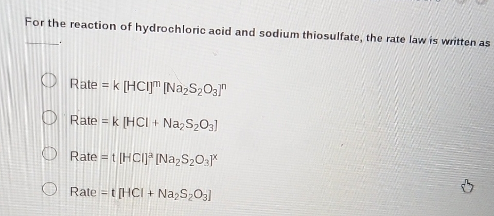 High Quality SOLUTION For the reaction of hydrochloric acid and sodium ...