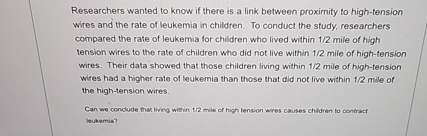 Solved Researchers wanted to know if there is a link between | Chegg.com