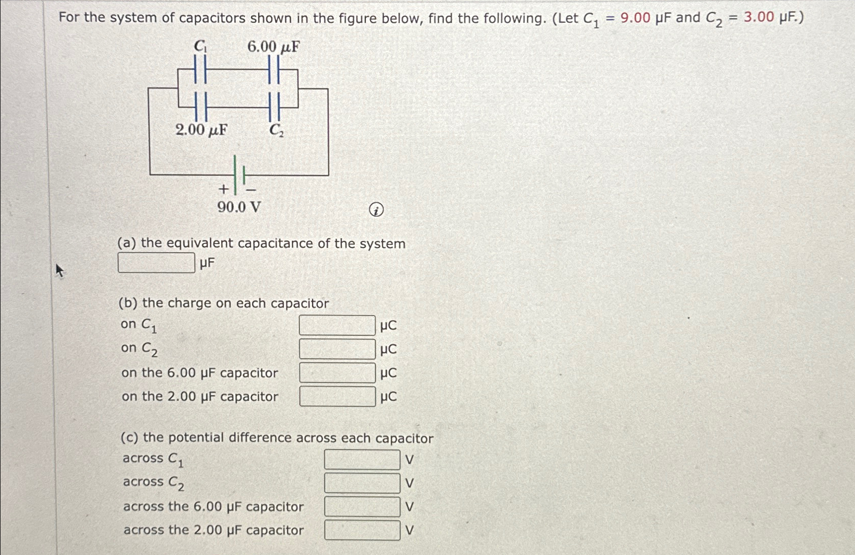 Solved For the system of capacitors shown in the figure | Chegg.com