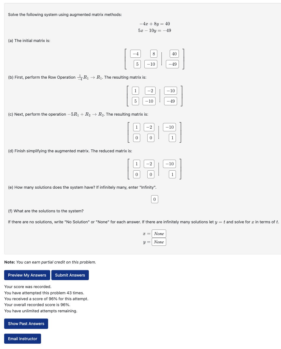 Solved Solve the following system using augmented matrix | Chegg.com