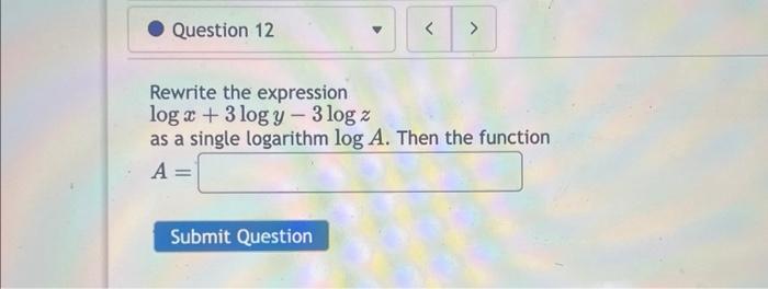Solved Rewrite the expression logx+3logy−3logz as a single | Chegg.com