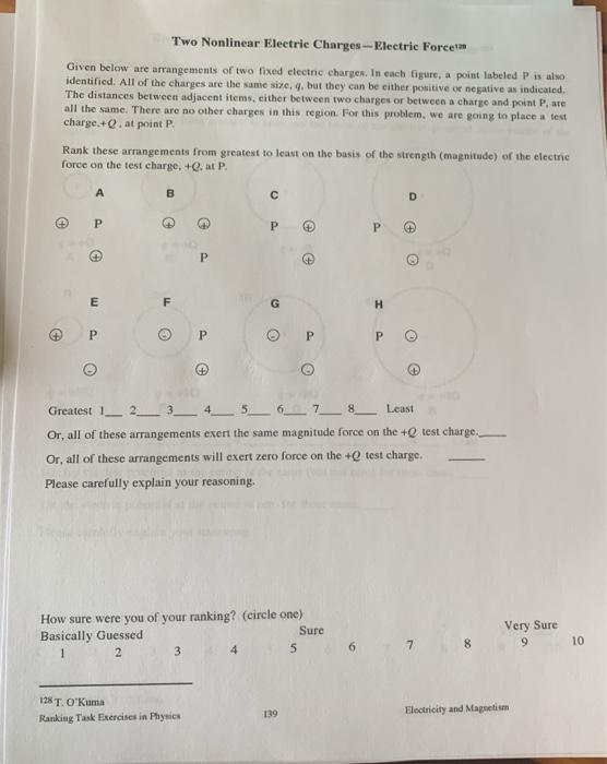 Solved Three Linear Electric Charges-Electrie Force Given | Chegg.com