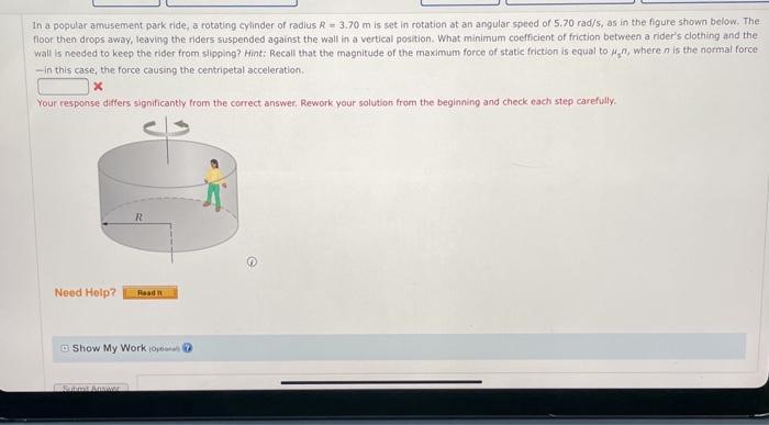 Solved In a popular amusement park ride, a rotating cylinder | Chegg.com