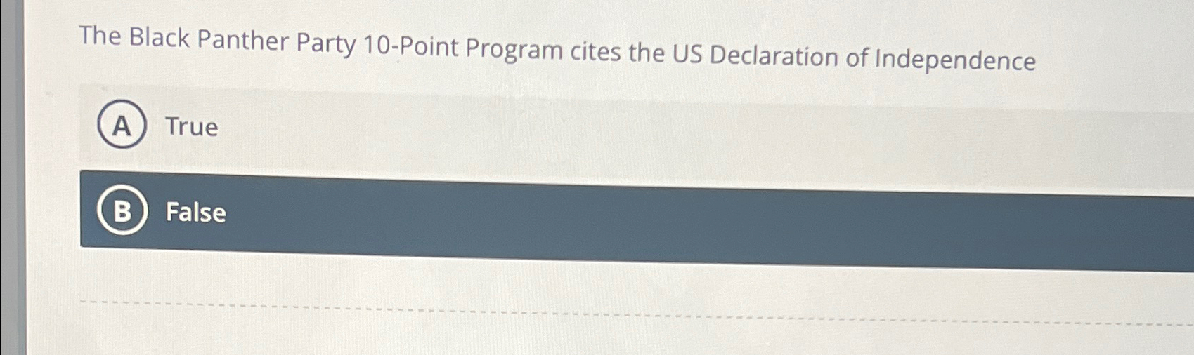 Solved The Black Panther Party 10-Point Program cites the US | Chegg.com