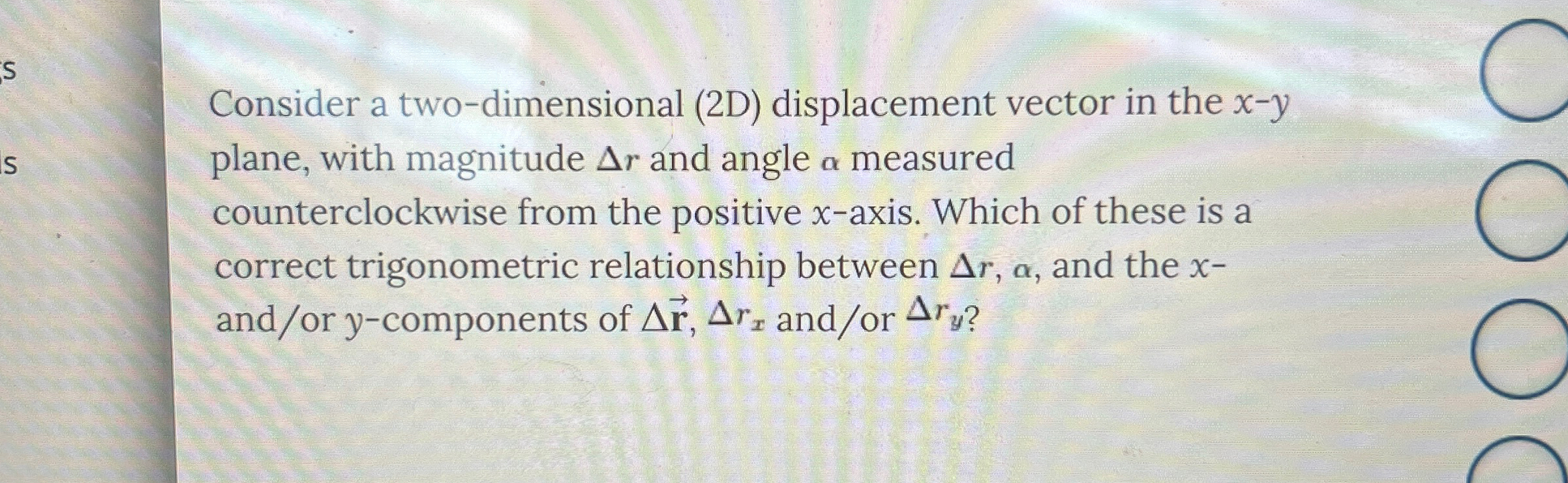 Solved Consider a two-dimensional (2D) ﻿displacement vector | Chegg.com
