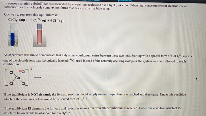 Solved In aqueous solution cobalt(II)ion is surrounded by 4 | Chegg.com