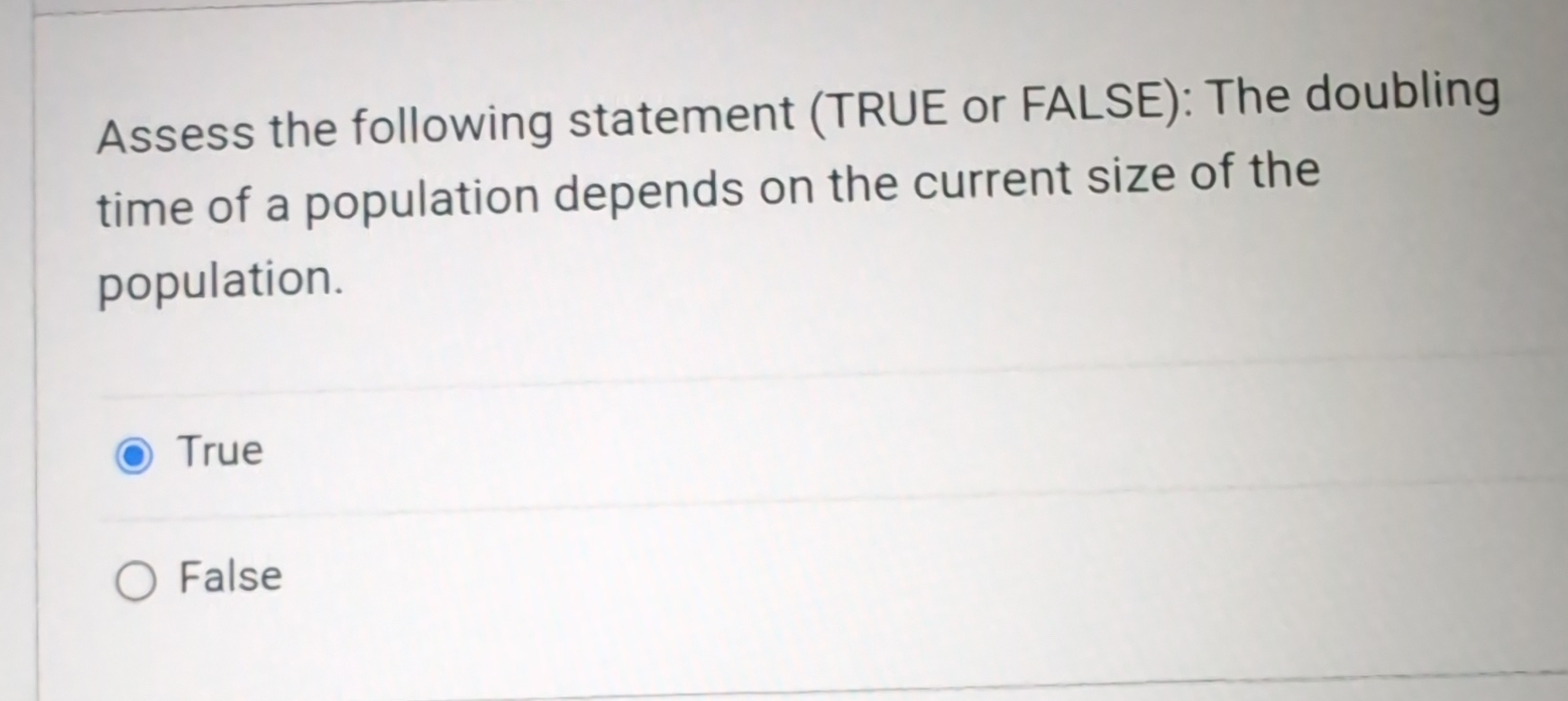 Solved Assess the following statement (TRUE or FALSE): The | Chegg.com