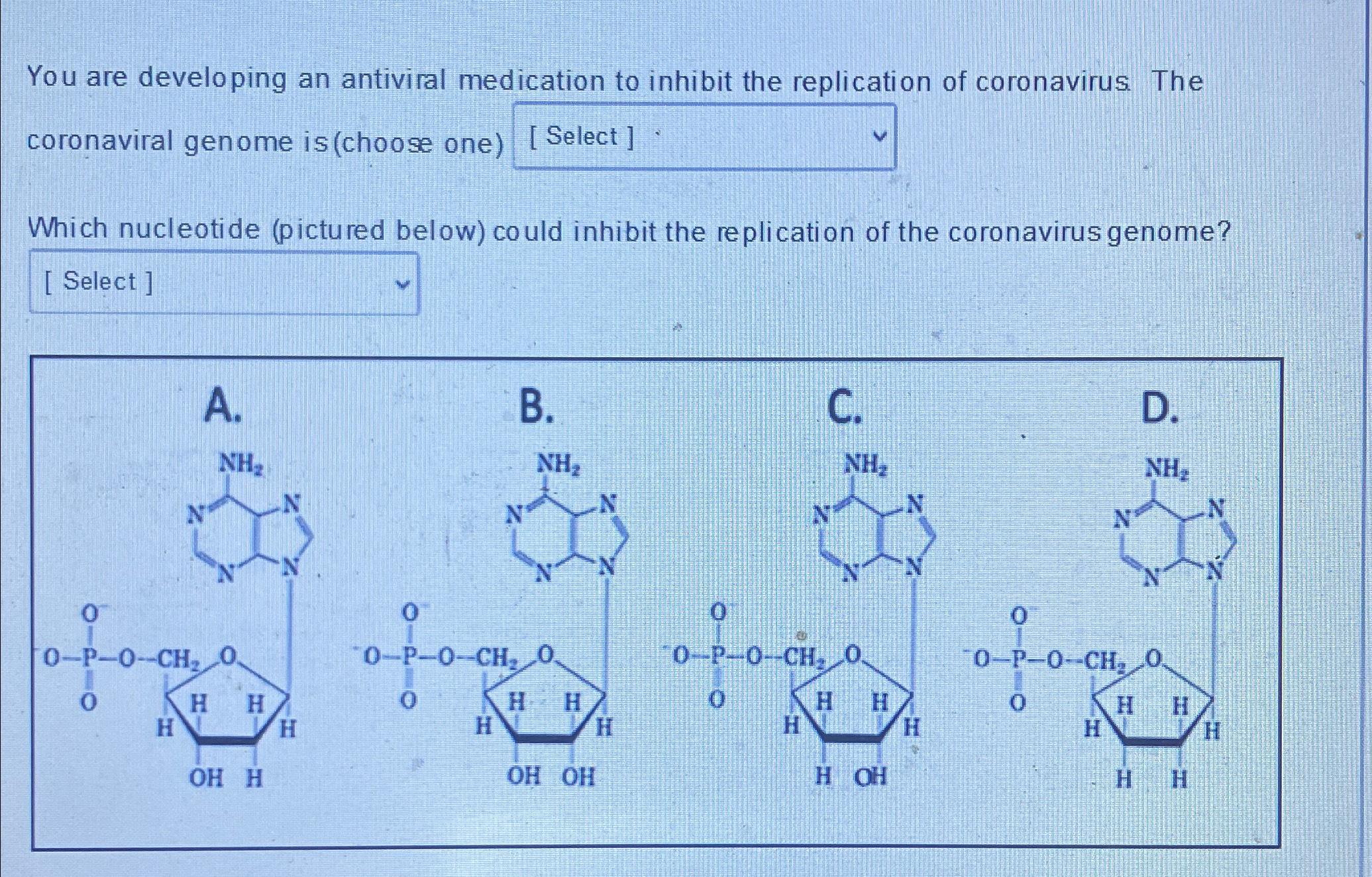 Solved You are developing an antiviral medication to inhibit | Chegg.com