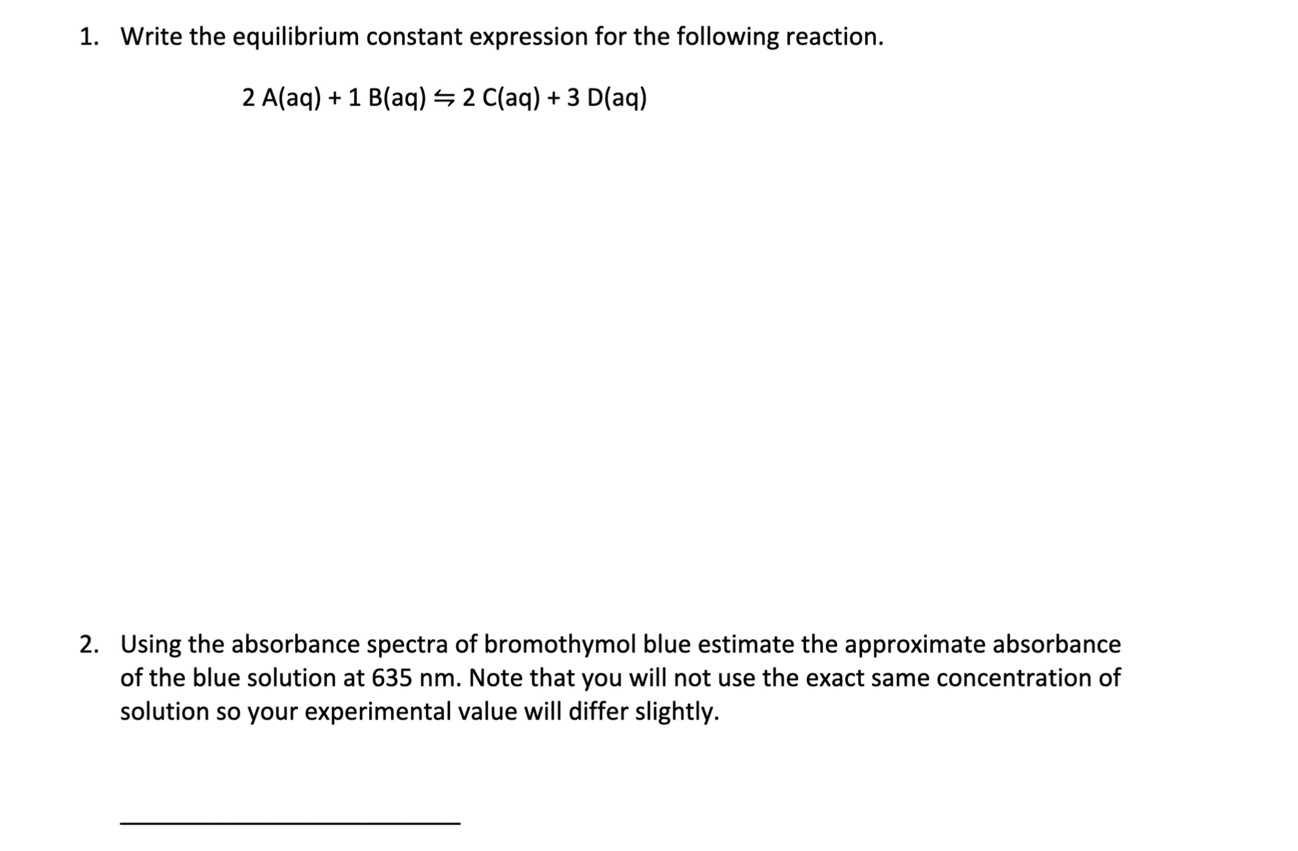 Solved answer both pleaseUsing the absorbance spectra of | Chegg.com