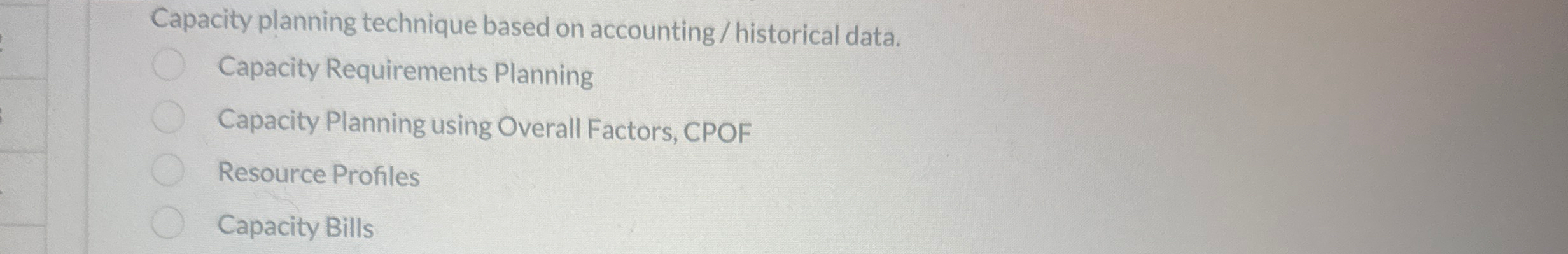 Solved Capacity planning technique based on accounting / | Chegg.com