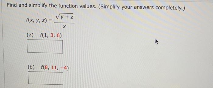 Solved Find and simplify the function values. (Simplify your | Chegg.com