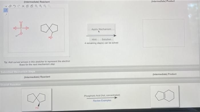 Solved (Intermediate) Reactant XD & Qa Tip: Add curved | Chegg.com
