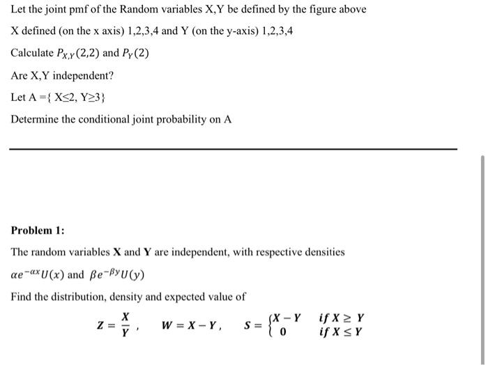 Solved Let the joint pmf of the Random variables X,Y be | Chegg.com