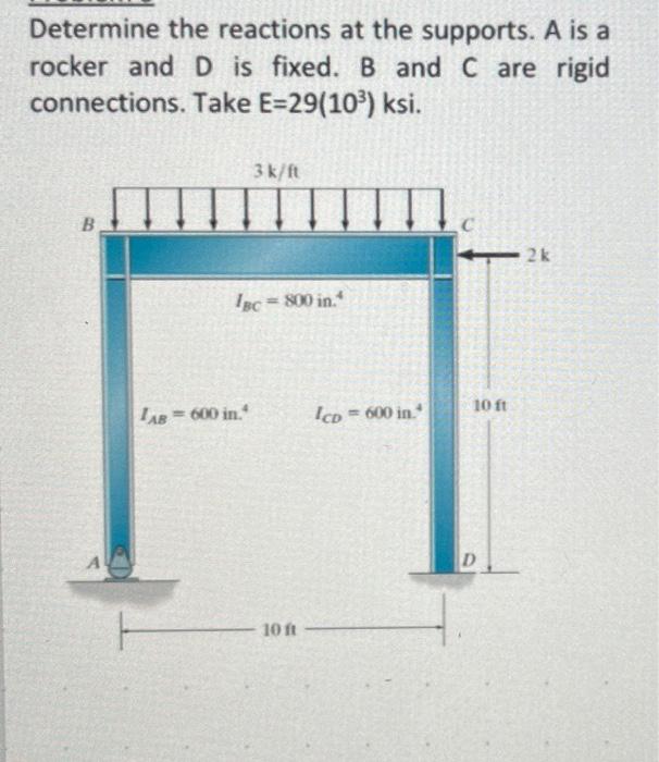 Solved Determine the reactions at the supports. A is a | Chegg.com