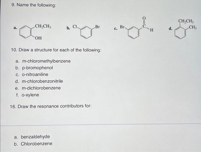 Solved 9. Name the following: CH.CH CH, a. CH,CH; b. CI Br | Chegg.com
