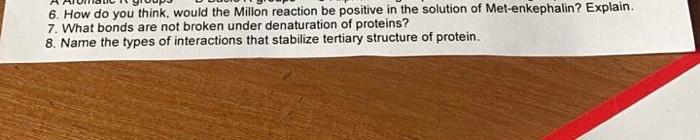Solved 6. How do you think, would the Millon reaction be | Chegg.com