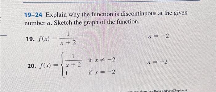 Solved 19-24 Explain why the function is discontinuous at | Chegg.com