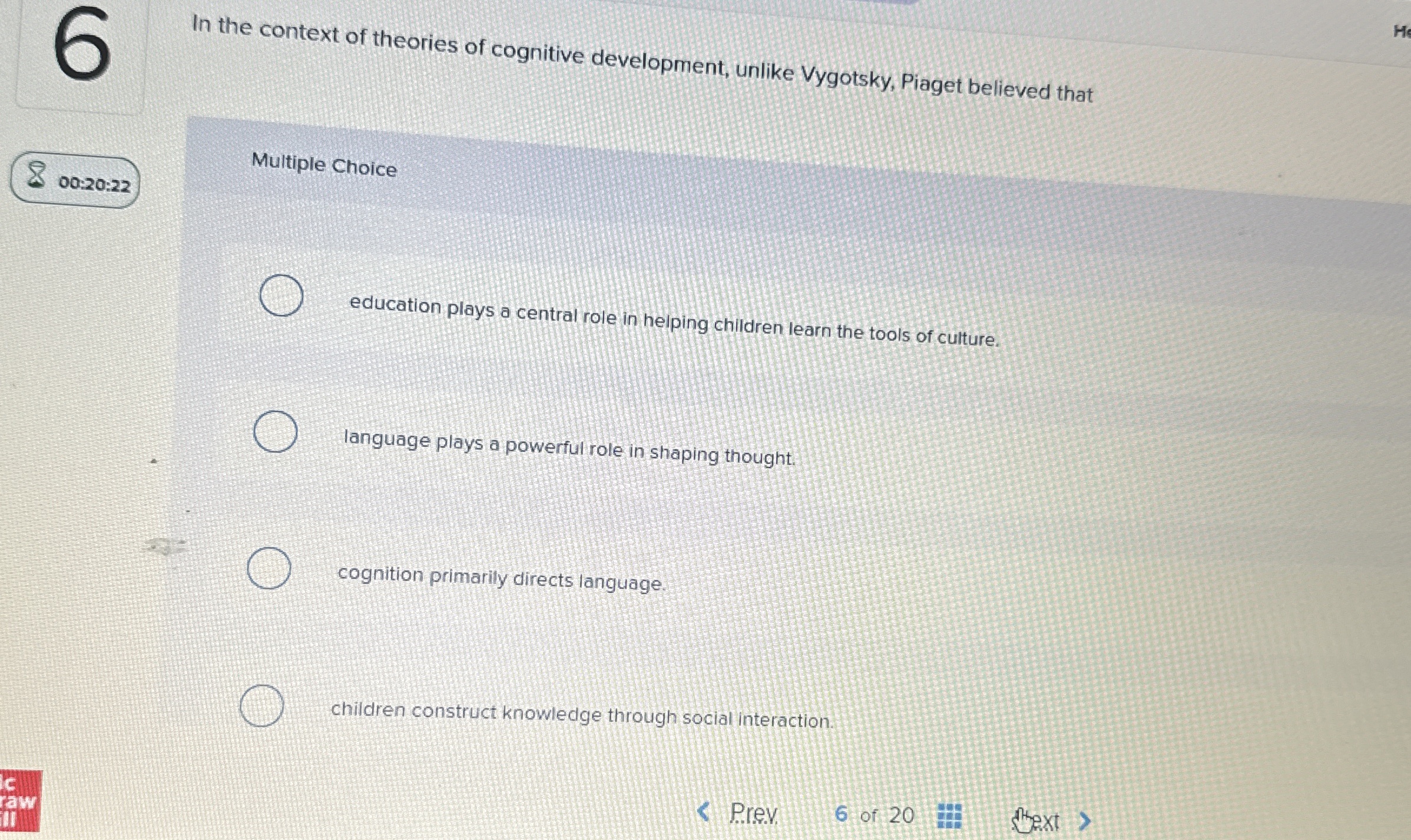 Solved In the context of theories of cognitive development, | Chegg.com