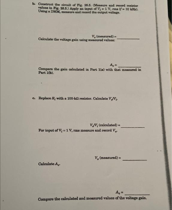 Solved Part 1. Inverting Amplifier a. Calculate the voltage | Chegg.com