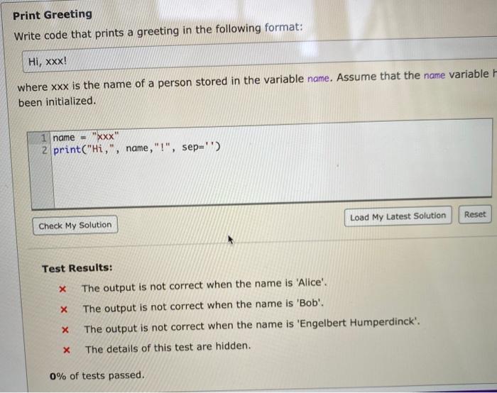 Solved How do you make this code work with different names | Chegg.com