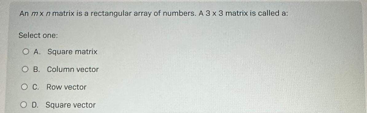 Solved An m×n ﻿matrix is a rectangular array of numbers. A | Chegg.com