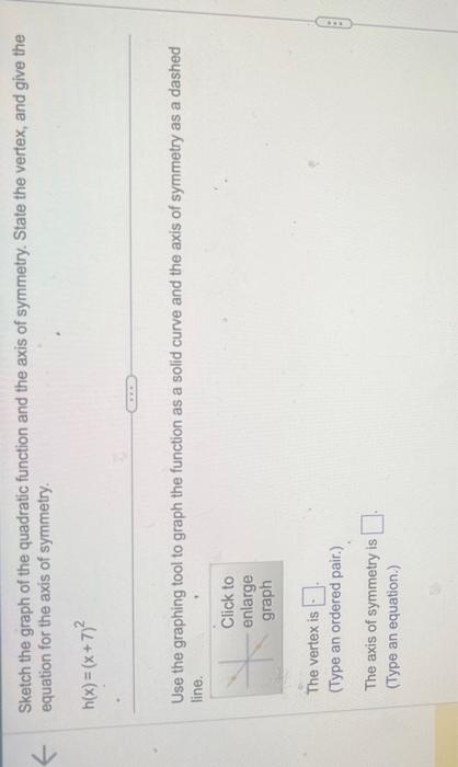 Solved Sketch the graph of the quadratic function and the | Chegg.com