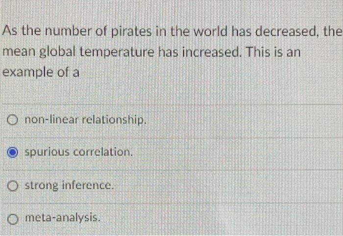 Solved As the number of pirates in the world has decreased, | Chegg.com
