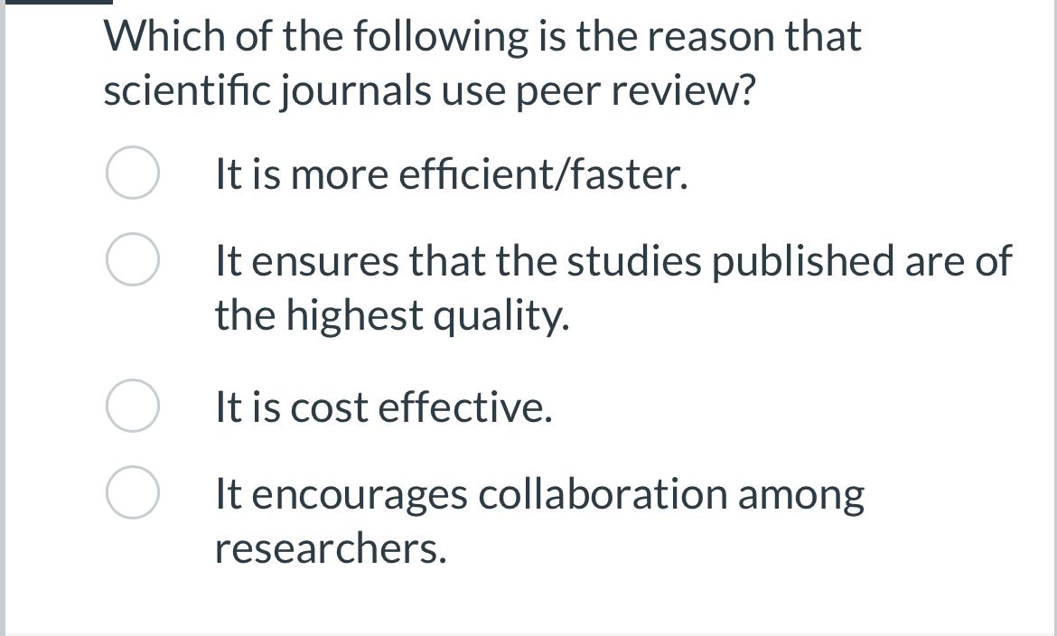 Solved Which of the following is the reason that scientific | Chegg.com