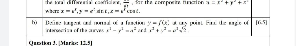 Solved the total differential coefficient, , for the | Chegg.com