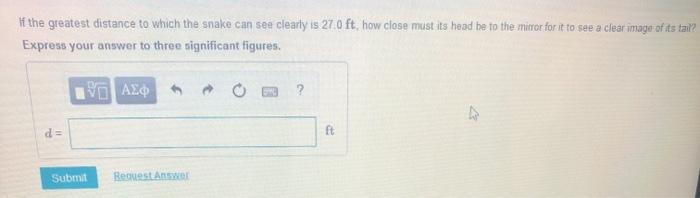 Solved A 12.0-foot-long, nearsighted python is stretched out | Chegg.com