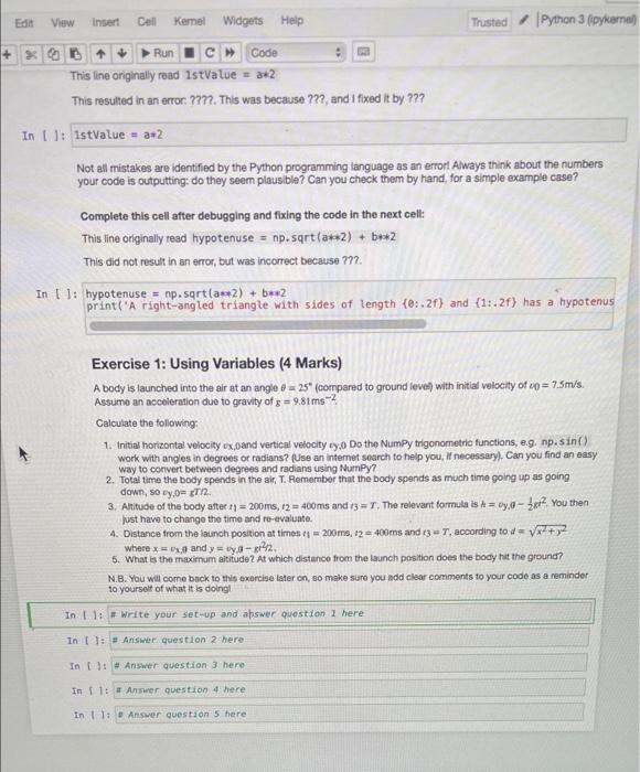 Solved Trusted Python 3 (ipykarna Edit View Insert Call | Chegg.com