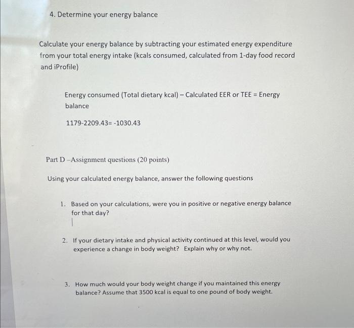 Solved according to my energy balance , can u help me to | Chegg.com