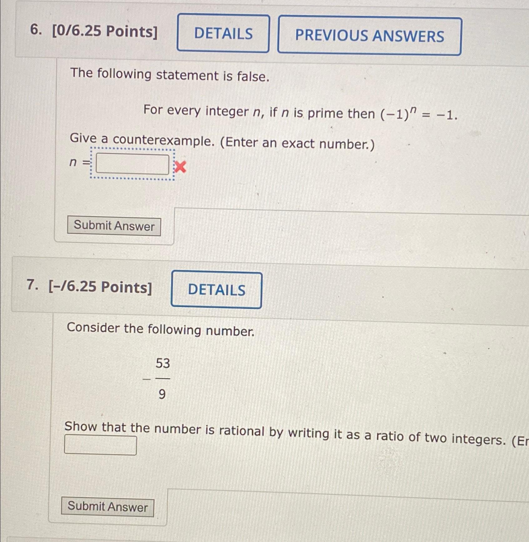 Solved Points]The following statement is false.For every | Chegg.com