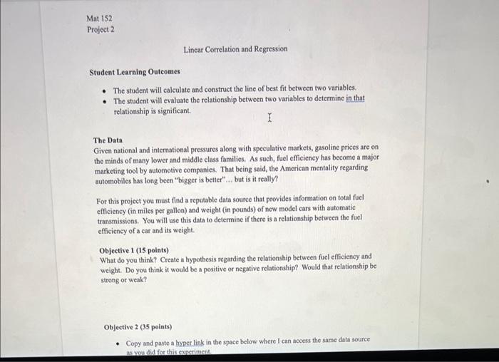 Solved Student Learning Outcomes - The student will | Chegg.com