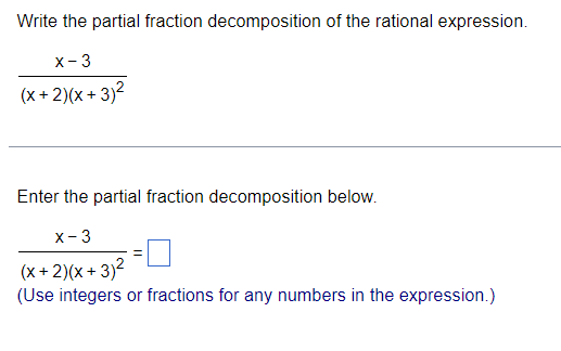 Write the partial fraction decomposition of the | Chegg.com